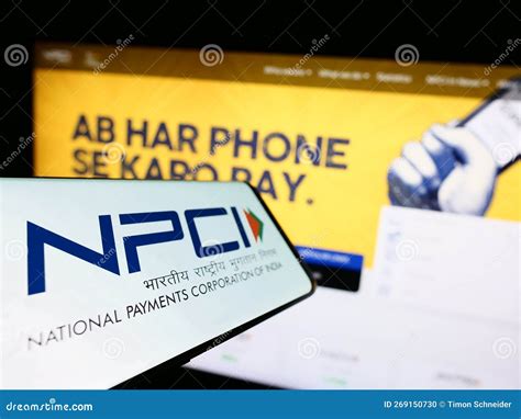 smartphone with logo of national payments corporation of india npci