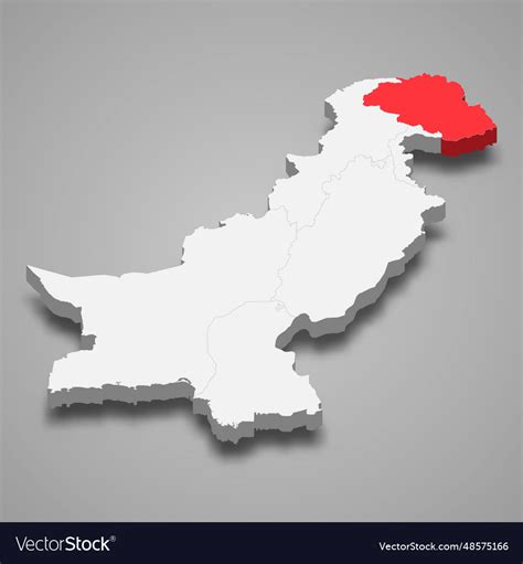 Gilgit Baltistan State Location Within Pakistan Vector Image