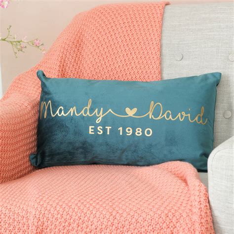 Personalised Couples Name Heart Velvet Cushion By Thats Nice That