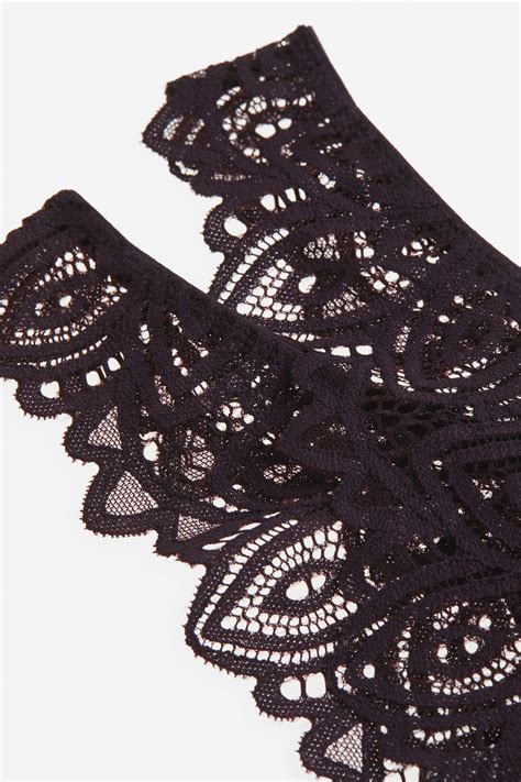 2 Pack Lace Thong Briefs Dark Brown Ladies Handm In