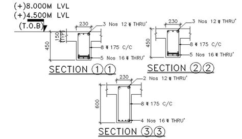 T Beam Reinforcement Plan Autocad Drawing Dwg File Artofit