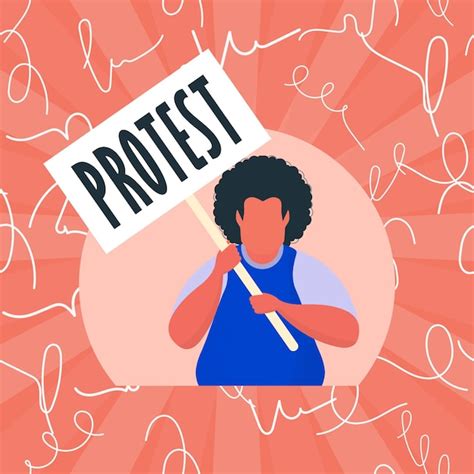 Premium Vector Guy With A Poster In His Hands Protest Concept Cartoon