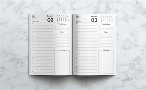 Dagelijkse Planner 2023 Agenda A4 Nederlandse 1 Dag Per Pagina