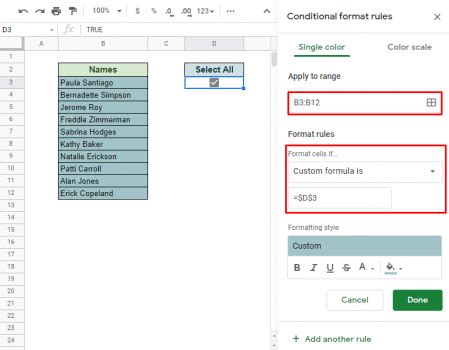 Conditional Formatting With Checkbox In Google Sheets OfficeWheel