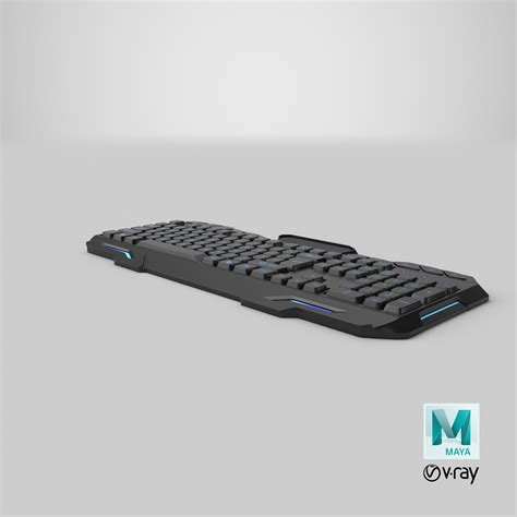 D Computer Keyboard Blue Light Turbosquid