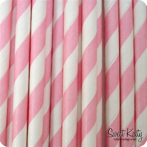 25 Pink Stripe Paper Drinking Straws With Printable By Sweetkaity