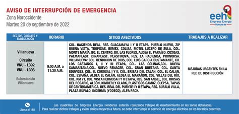 Cortes De Luz Para El Día De Hoy Martes 20 De Septiembre ¿cuáles Son