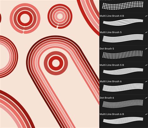 Procreate Outline Brushset Retro Brushes Rainbow Brushes