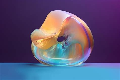 Premium Ai Image Abstract Colorful Gradient Translucent Wave Object On Colorful Background