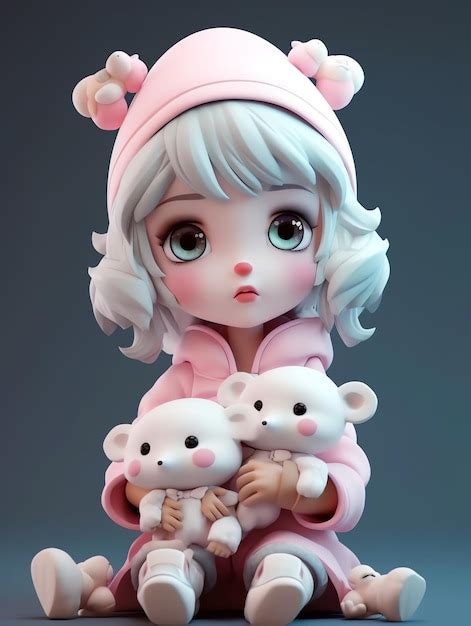 Premium Photo A Super Cute Girl Full Body And Curly Hair In An Anime