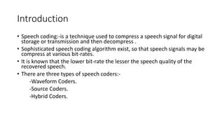 Harmonic Speech Coding PPT