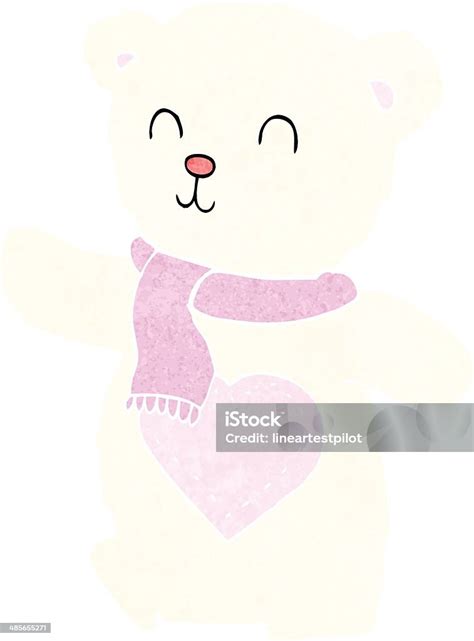 Dessin Blanc Ours En Peluche Avec Coeur Damour Vecteurs Libres De