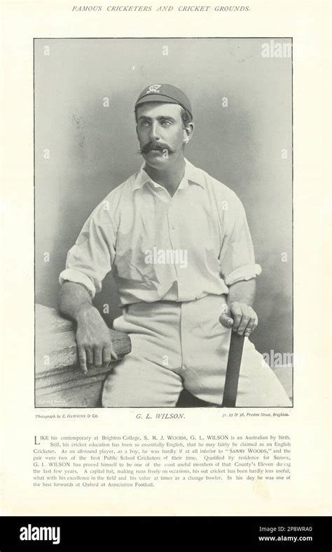 George Lindsay Billy Wilson Batsman Sussex Cricketer 1895 Old Print