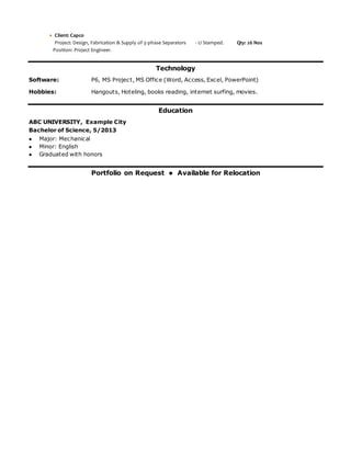 Cv Project Manager DOCX Civil Engineering Industry Industries Cv Project Manager DOCX Civil Engineering Industry Industries