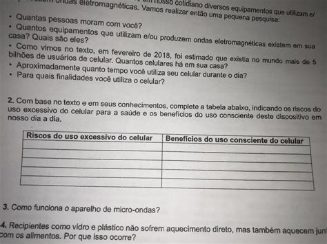 Base No Texto E Em Seus Conhecimentos Complete A Tabela Abaixo