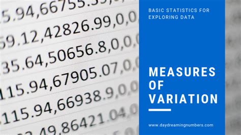 Basic Statistics For Exploring Data Measures Of Variation