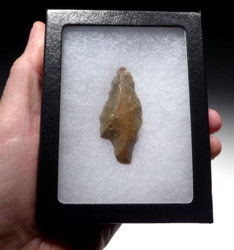 Rare Shouldered Flint Aterian Tanged Point Oldest Known Arrowhead