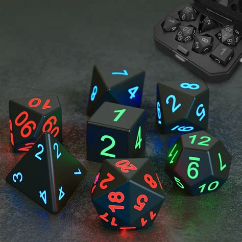 Glowing Dnd Dice Set Polyhedron Cool Dnd Dice With Charging Box