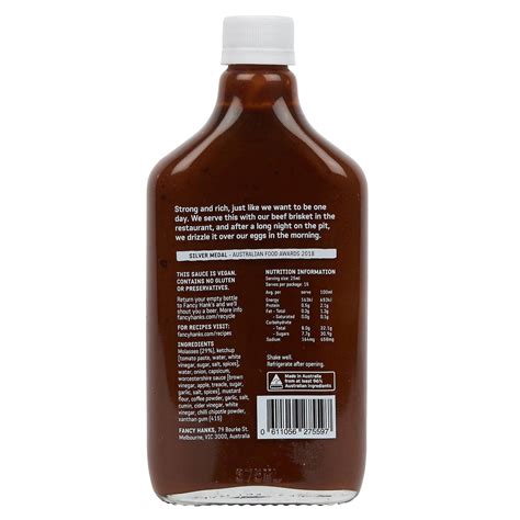 Fancy Hanks Bbq Sauce Coffee And Molasses 375ml The Rub Hub
