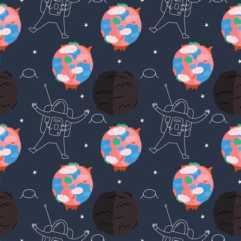 Seamless Space Pattern Vector Illustration 10993898 Vector Art At Vecteezy