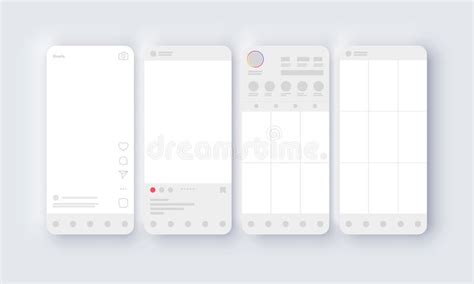 Template Screen Interface Application For Social Media Stock Vector Illustration Of Technology