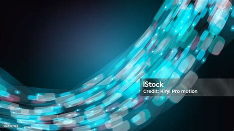 아름 다운 추상적인 푸른 빛나는 빛나는 색상 질감 원 및 선 도형 및 복사 공간에서 Bokeh 효과와 흐려 배경입니다 벡터