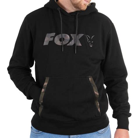 FOX Black Camo Print Hoody Carpe Atomic Spécialiste de la pêche à la carpe