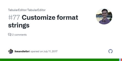 Customize Format Strings · Issue 77 · Tabulareditortabulareditor · Github