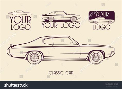 American Classic Sports Car Silhouettes Outlines Stock Vector Royalty