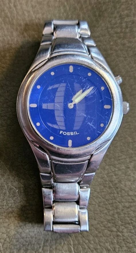 Rare Vintage Fossil Big Tic Jr8096 Blue Quartz Animat… Gem