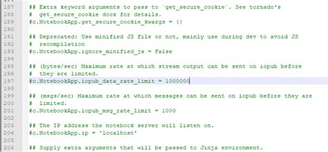 Iopub Data Rate Exceeded The Notebook Server Will Temporarily Stop