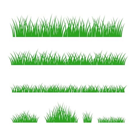 Premium Vector Grass Border Grass Border Set Silhouette Style