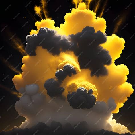 Premium Ai Image Golden Bright Clouds On Dark Background Generative Ai