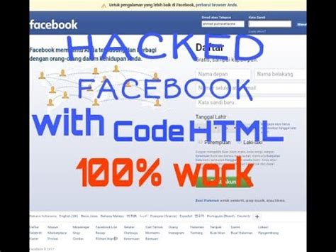 Hack Facebook With Code Html 2017 YouTube