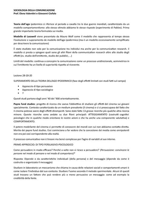 Valentini Teorie Della Comunicazione E Dei Media Digitali Prof