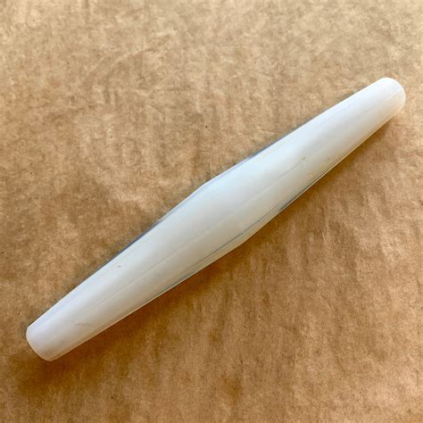 Large Bohemian Milk Glass Oblong Bead