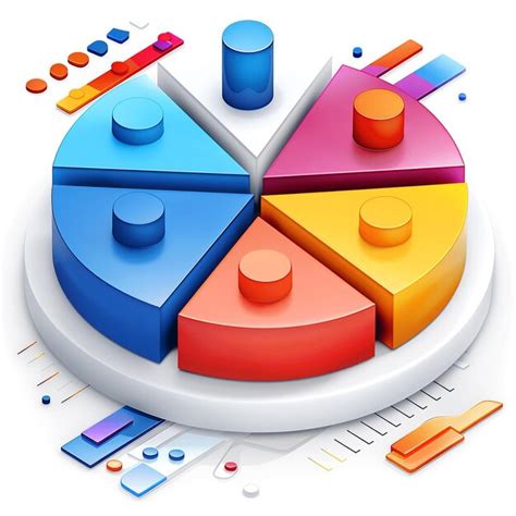 Vibrant 3d Pie Chart Analysis Icon With Data Segments Premium Ai Generated Image