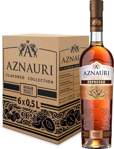 Упаковка коньяка Aznauri Espresso 5 лет выдержки 0.5 л 30% x 6 шт ...
