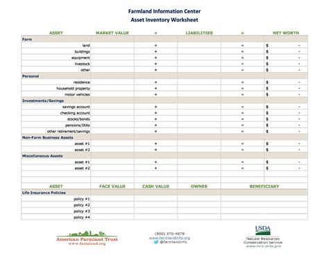Useful Asset List Templates Personal Business Etc Templatelab