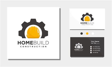 Premium Vector Safety Helmet With Gear Construction Logo Design Icon