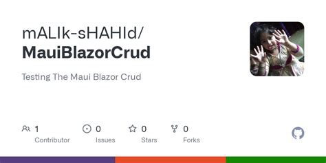 GitHub MALIk SHAHId MauiBlazorCrud Testing The Maui Blazor Crud