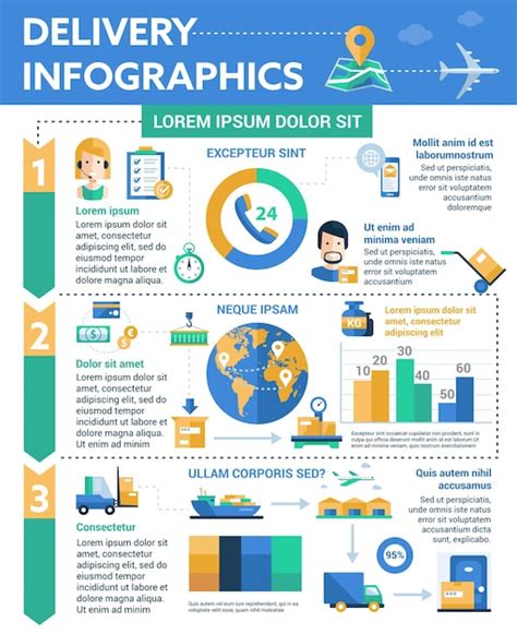 Premium Vector Info Poster Template With Flat Design Elements And Filler Text