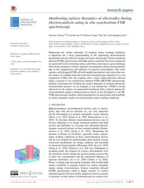 Pdf Monitoring Surface Dynamics Of Electrodes During Electrocatalysis