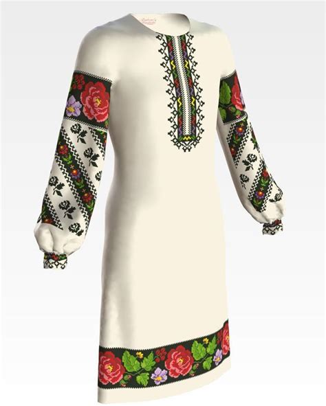 Борщівська троянда ПД057 Заготовка до дитячої сукні Барвиста Вишиванка Сукні Заготовки