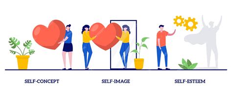 작은 사람들 일러스트와 함께 자기 개념 프리미엄 벡터