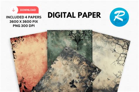 12 Gothic Romance Digital Papers Designs And Graphics