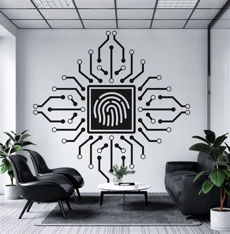 Circuit Board Wall Decal Technology Wall Decal Office Wall Decal