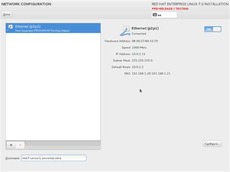 Installing Red Hat Enterprise Linux 7 Serverlab