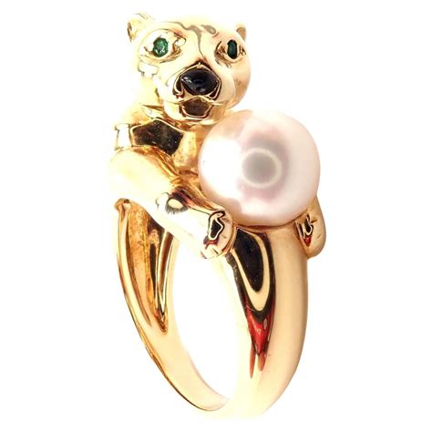 Cartier Walking Panther Diamond Yellow Gold Ring At 1stdibs Cartier