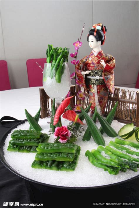 冰镇凉瓜时蔬合拼摄影图 传统美食 餐饮美食 摄影图库 昵图网